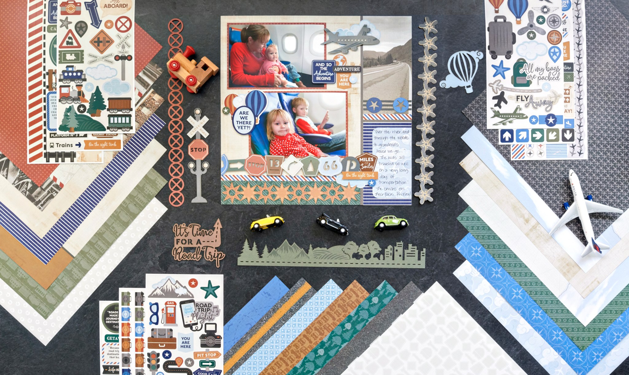 Accentuate Aerial Adventures with this Plane Scrapbook Layout – The Pages