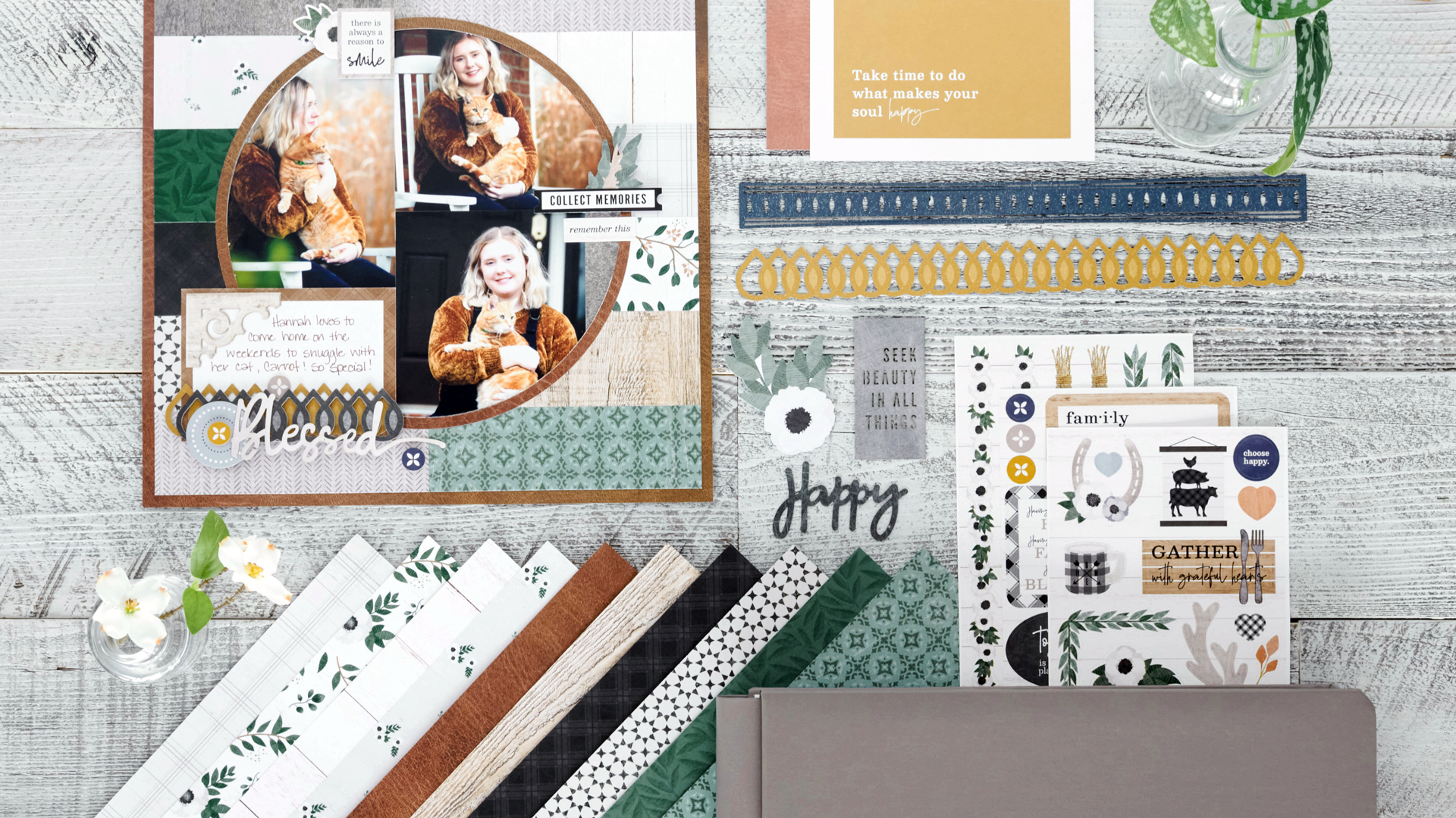 Collect and Corral Creativity With This Farmhouse Chic Scrapbook Layout ...