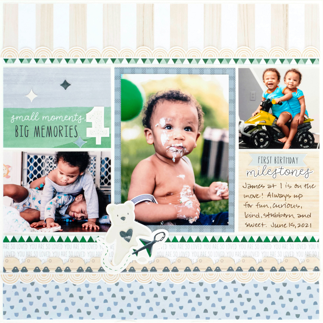 Celebrate Your Little One With This First Birthday Scrapbook Layout ...