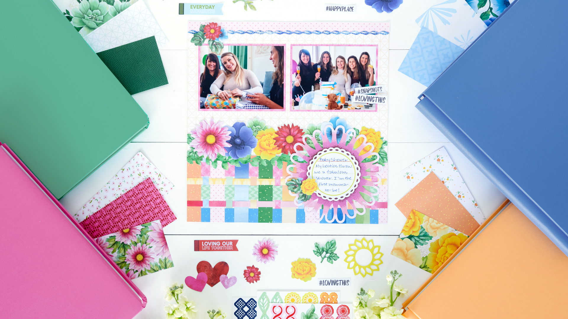 Feelin’ Fresh, Fun And Floral: Flower Scrapbook Layout With Mix And ...
