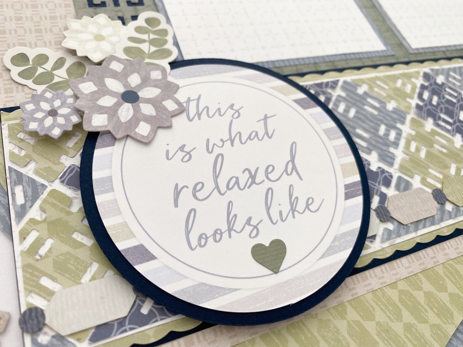 Tile Together Calm And Collected Thoughts: Tranquil Scrapbook Layout ...